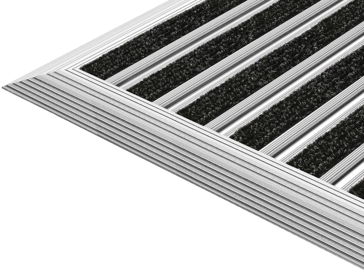 Top Clean Flat Aluminum Entrance Matting - 10mm with Ribbed Carpet ...