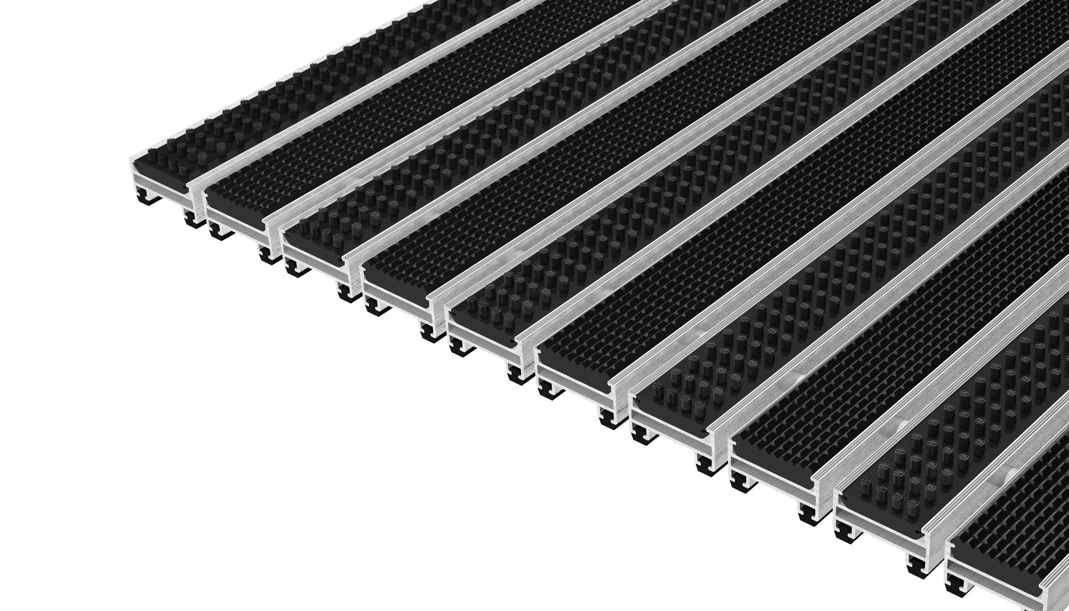 Top Clean Trend Aluminum Entrance Matting - 17mm with Grooved Rubber ...