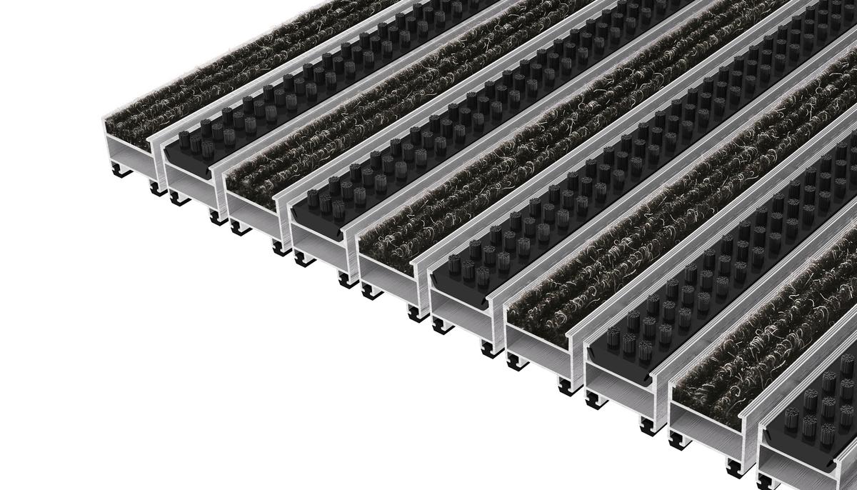 Top Clean Trend Aluminum Entrance Matting - 27mm with Ribbed Carpet ...