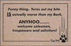 FUNNY DOORMAT - BITE IS WORSE THAN BARK – Canada Mats